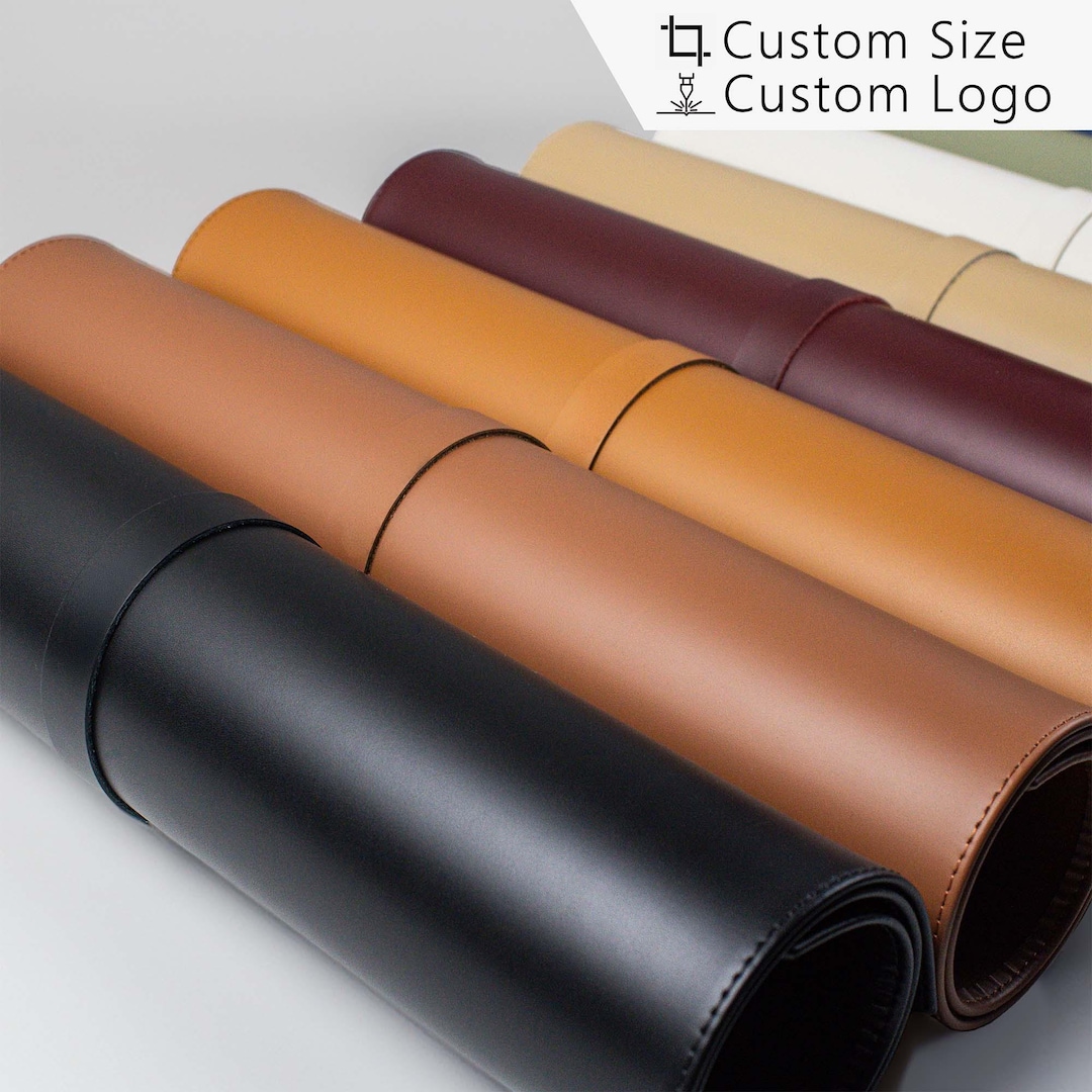 Premium Leather Desk Mat | Custom Size Desk Blotter With Top Grain ...