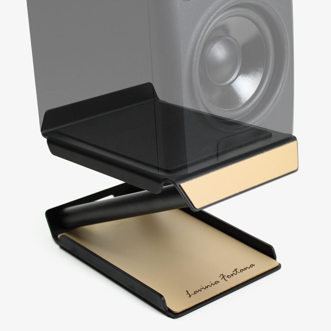 Premium Metal Speaker Stand With Leather Base | Anti-vibration Audio ...