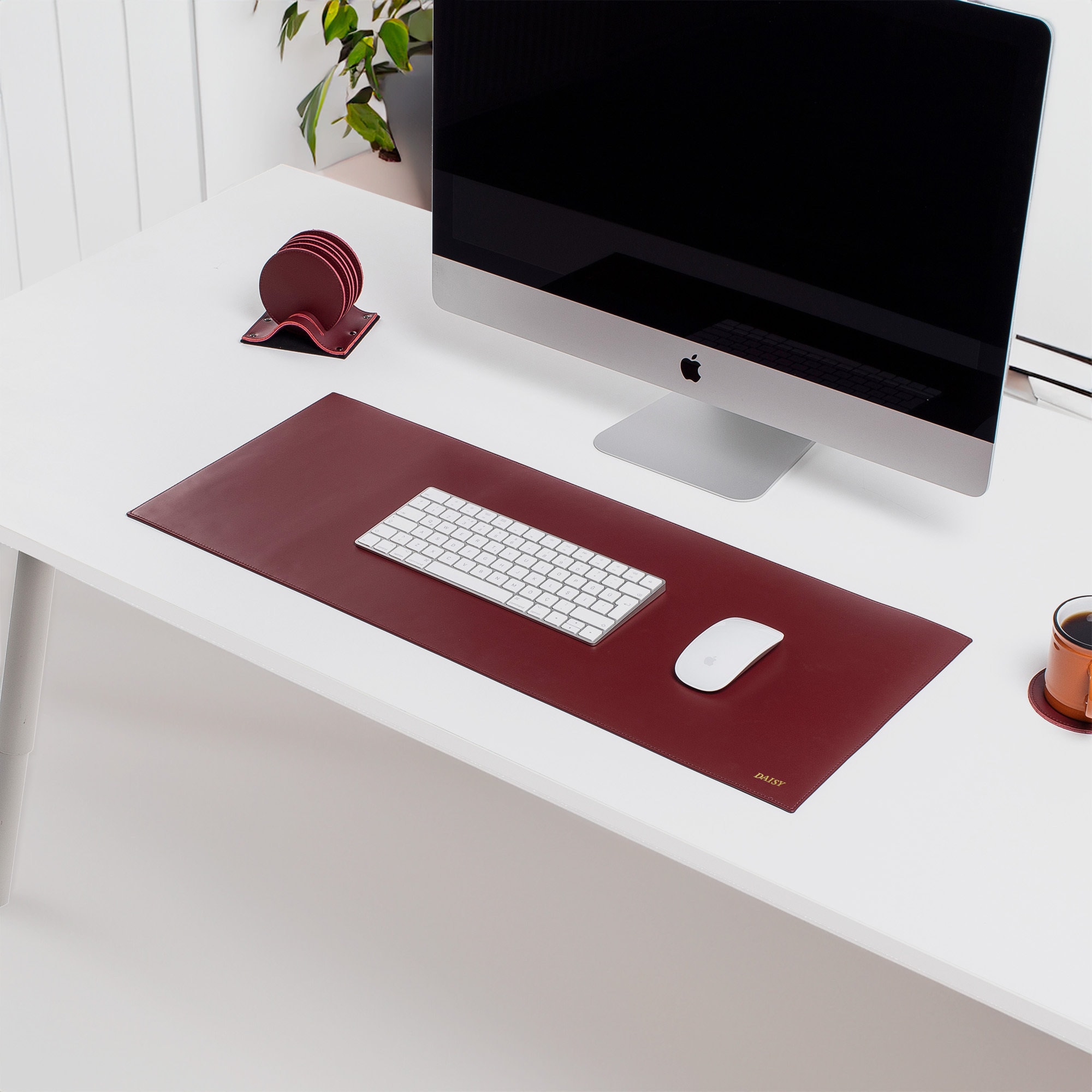 Leather Desk Mat | Custom Size Table Blotter | Premium Leather & Anti ...