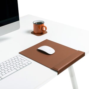 Leather Desk Mat With Edge Cover | Personalized Desk Accessory | Office ...
