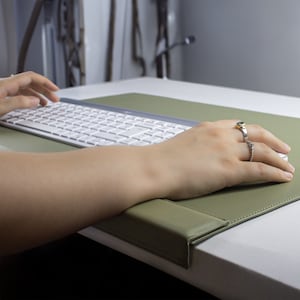 Leather Desk Mat With Edge Cover | Personalized Desk Accessory | Gift ...