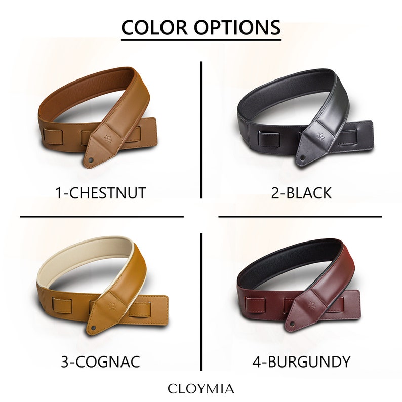 Personalized Leather Guitar Strap for Him - Adjustable and Suitable for ...