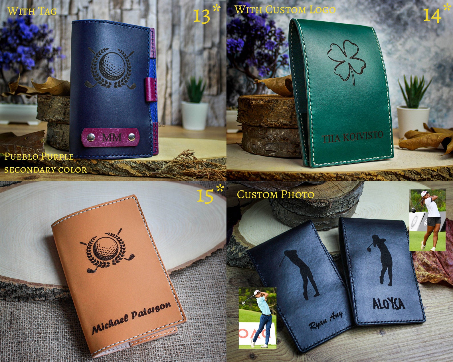 Personalized Golf Scorecard Holder Leather Yardage Book - Etsy