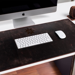Leather Desk Mat | Custom Size Table Blotter | Premium Leather & Anti ...