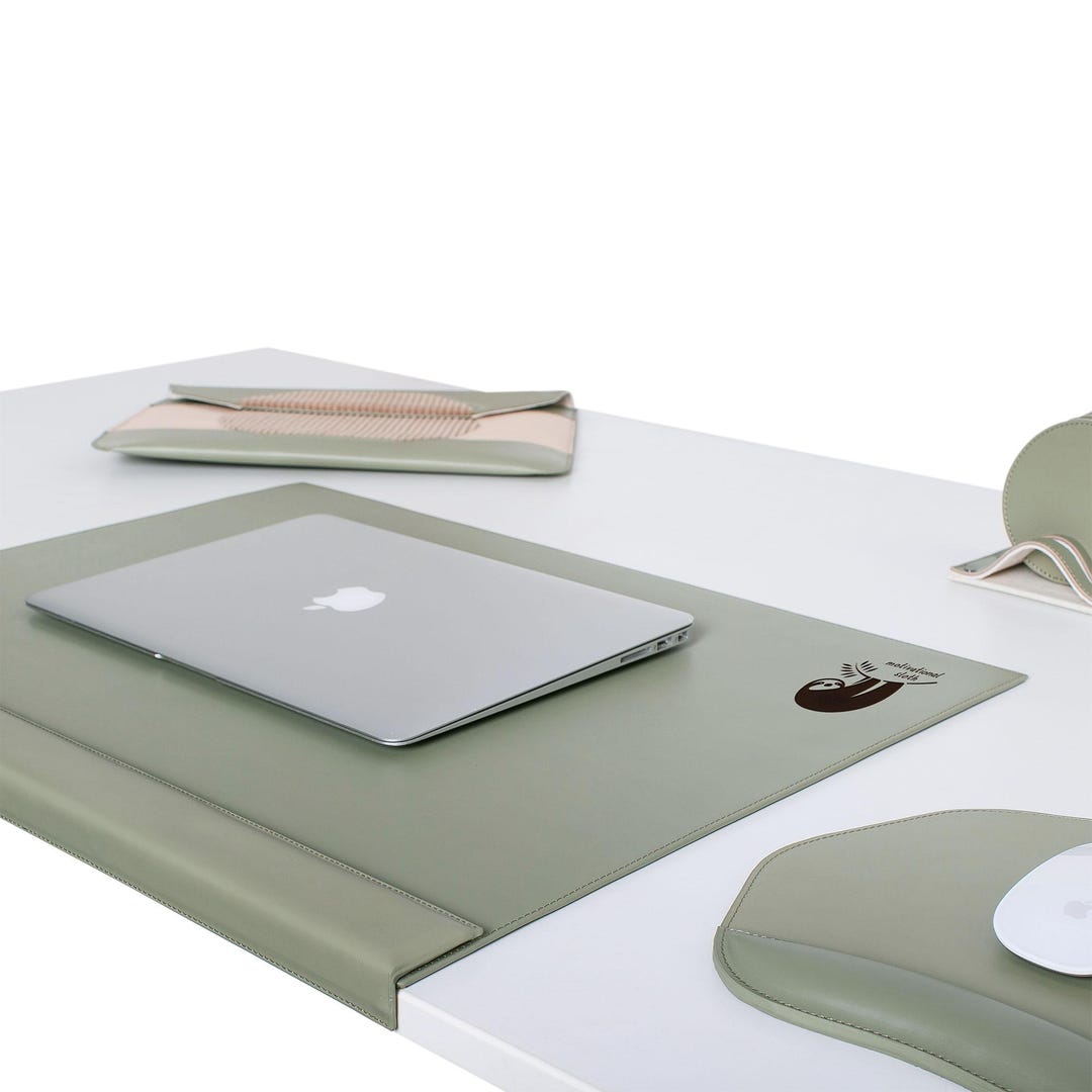 Custom Leather Table Blotter | Personalized Desk Mat With Edge Cover ...