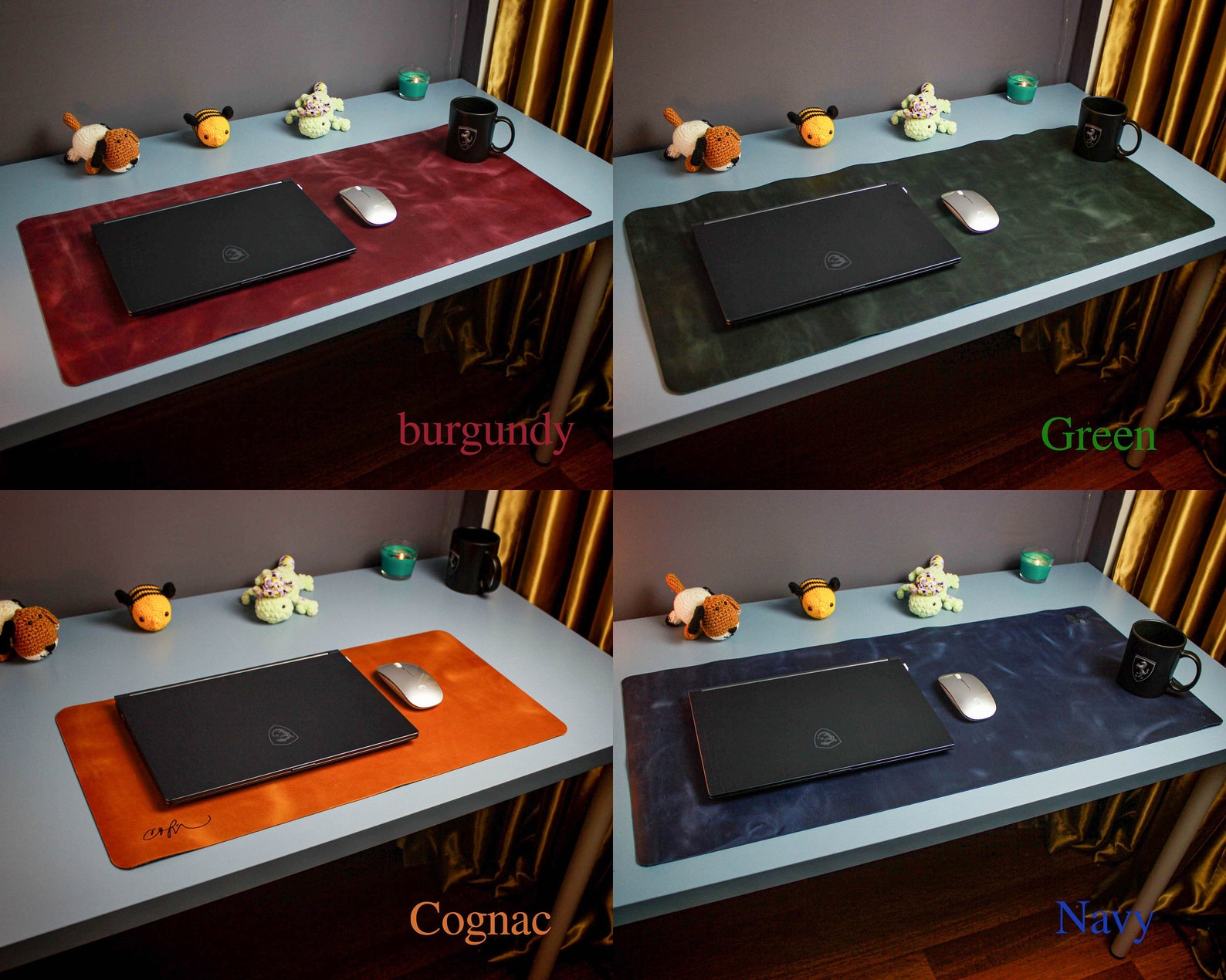 Leather Desk Mat, Custom Desk Pad, Extra Large Desk Mat, Personalized ...