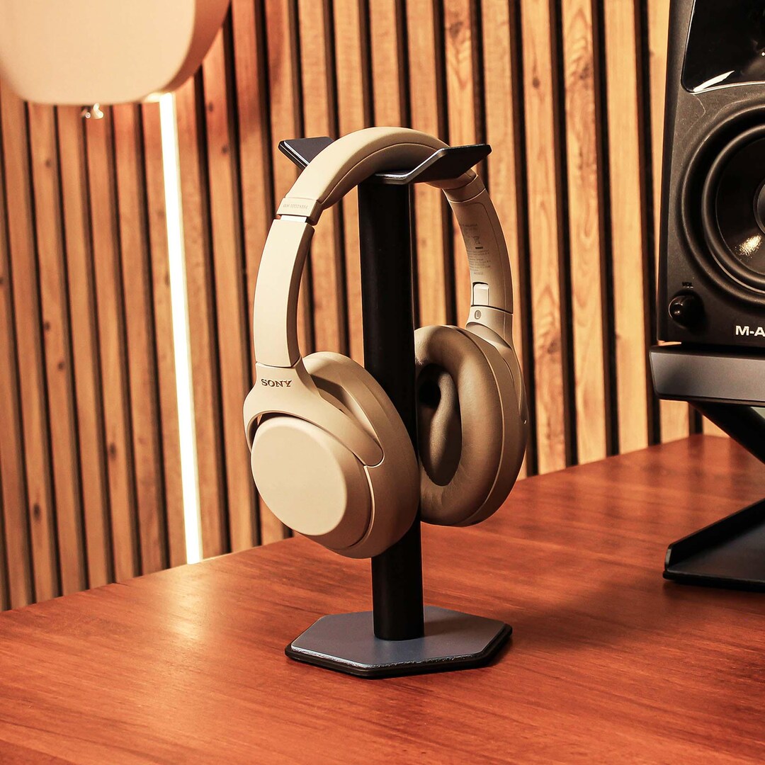 Premium Headphone Stand With Leather Details – Great Gift for Him or ...