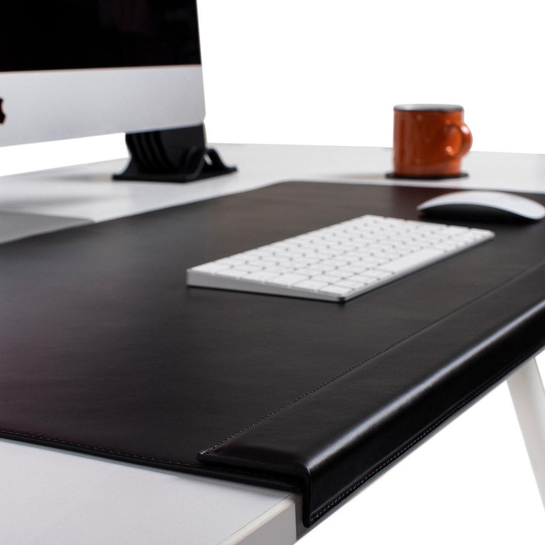 Leather Desk Mat With Edge Cover | Personalized Desk Accessory | Gift ...