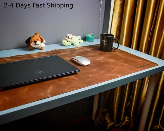 Leather Desk Mat Custom Size Desk Pad Desk Protector Black - Etsy