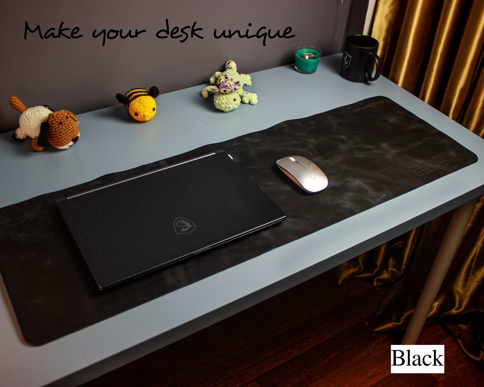 Leather Desk Mat, Custom Desk Pad, Extra Large Desk Mat, Personalized ...