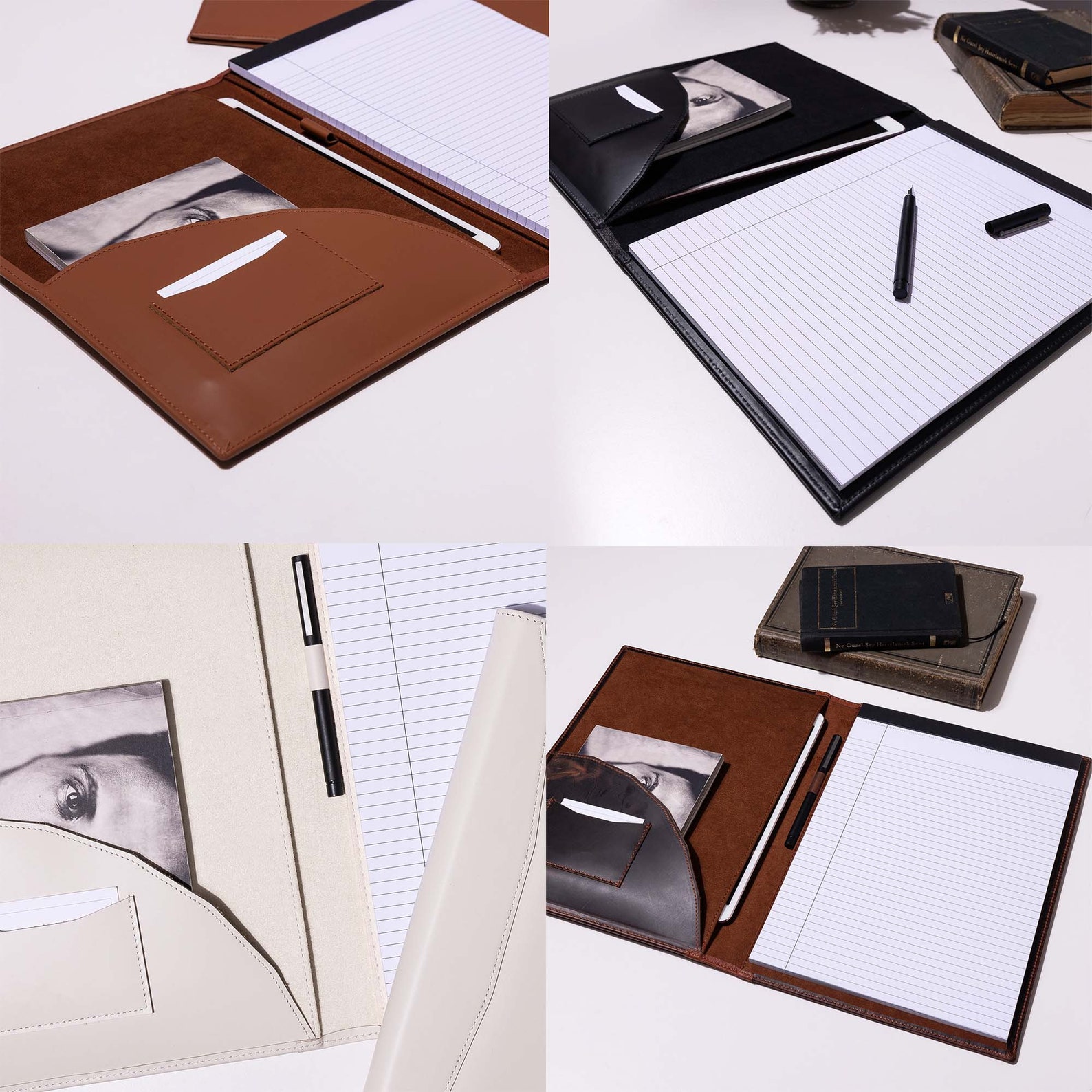 Premium A4 PADFOLIO | Personalized Top Grain LEATHER Business Portfolio ...