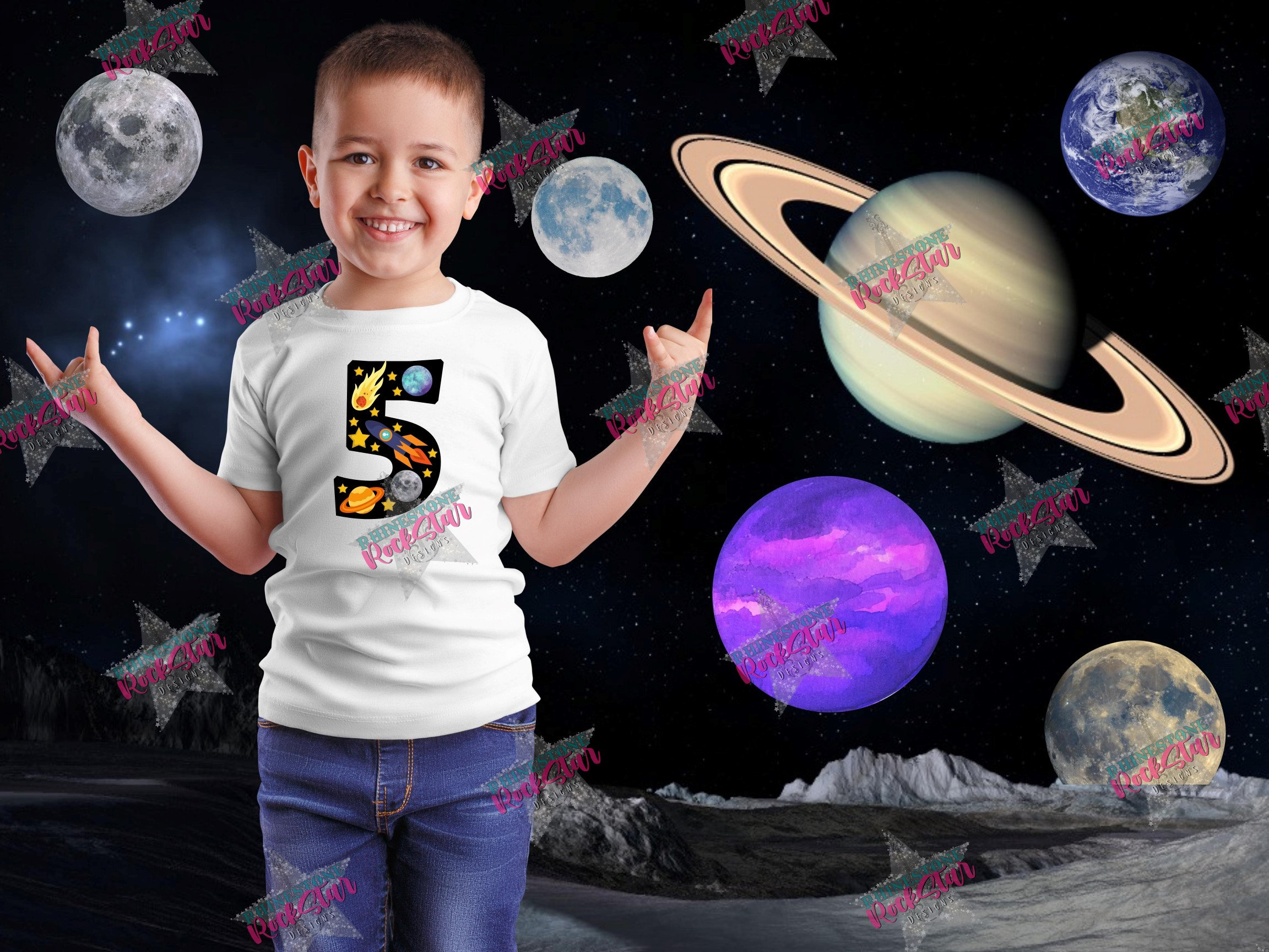 Space Numbers 0-9 Black and Colored | PNG | Print&cut | Sublimation ...