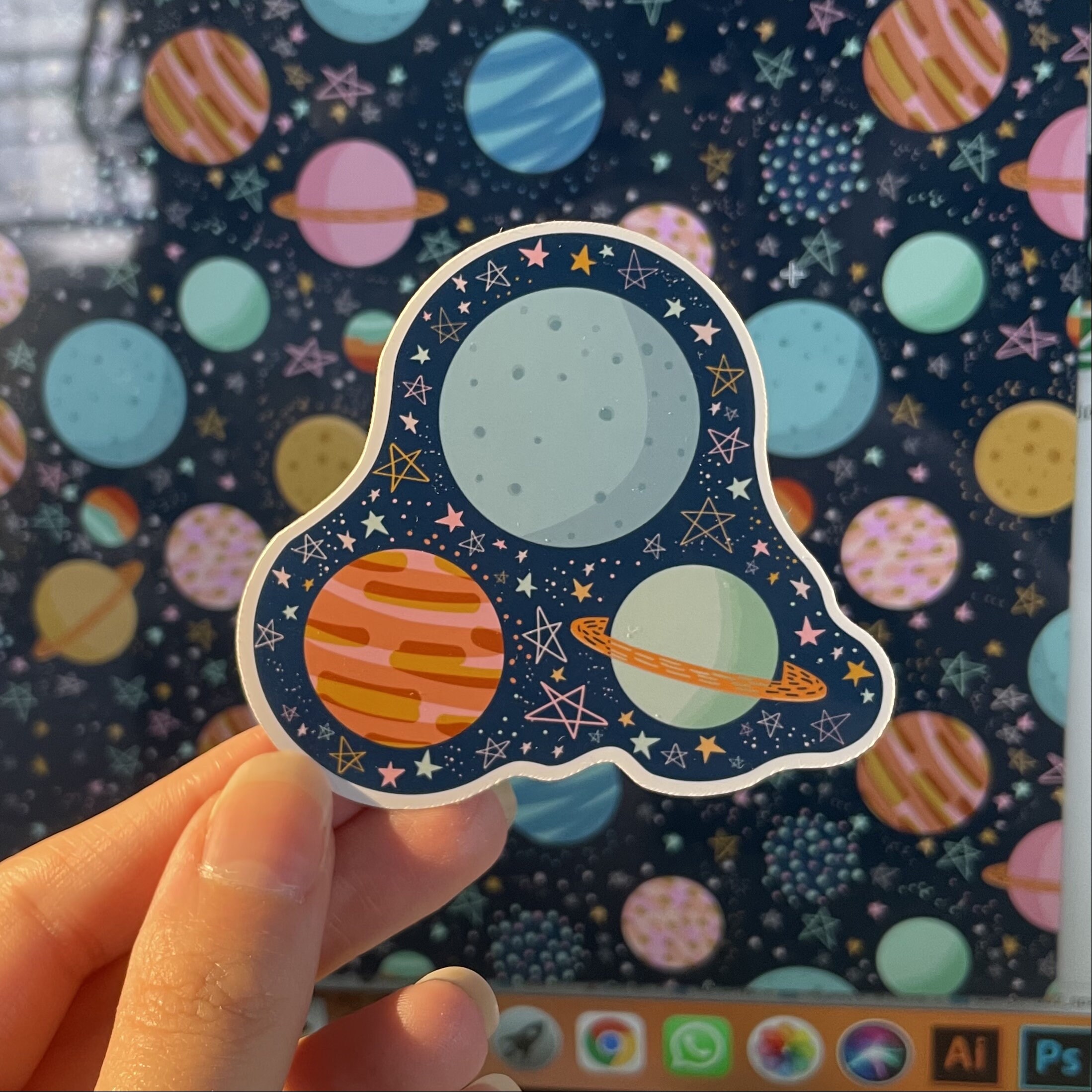Space Planets and Stars Vinyl Sticker - Etsy