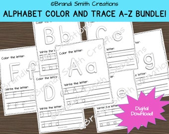 Alphabet Adventures: ABC Tracing and Coloring Activity Sheets for ...