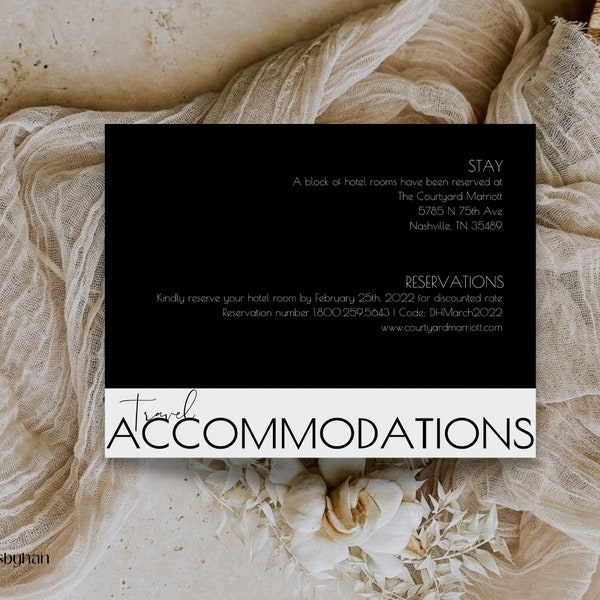 Accommodation Cards - Etsy