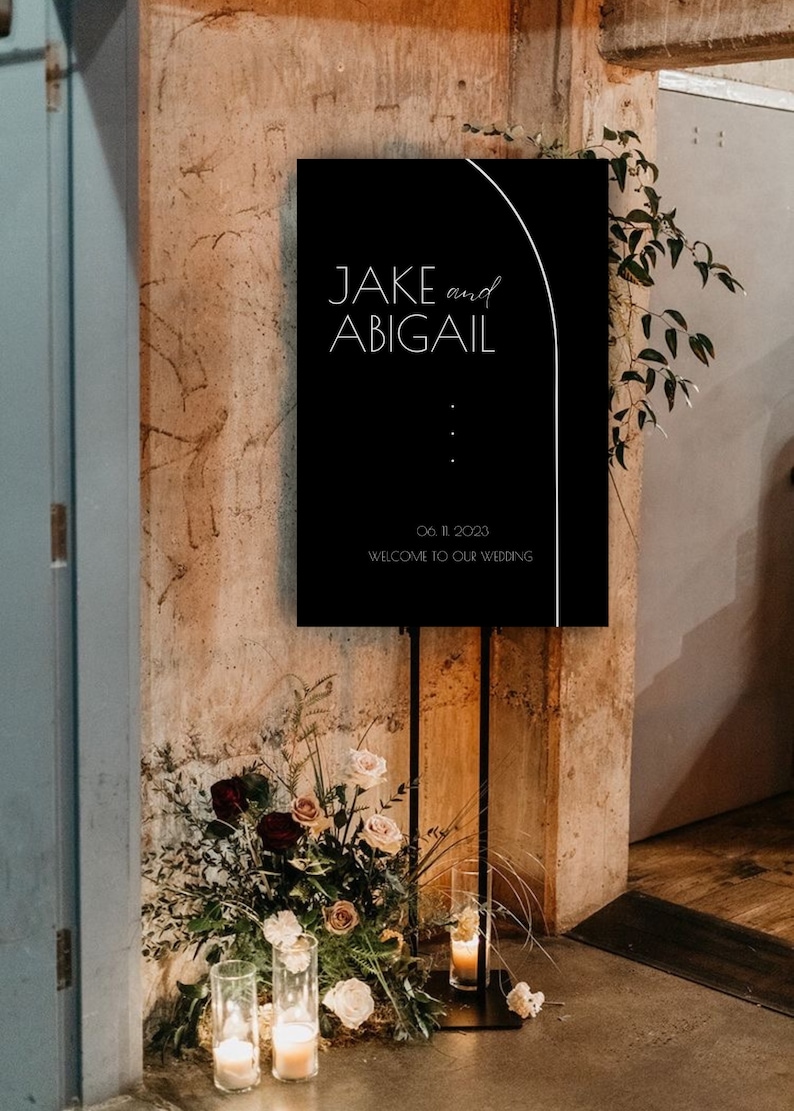 Modern Wedding Welcome Sign Template Minimalist Wedding - Etsy