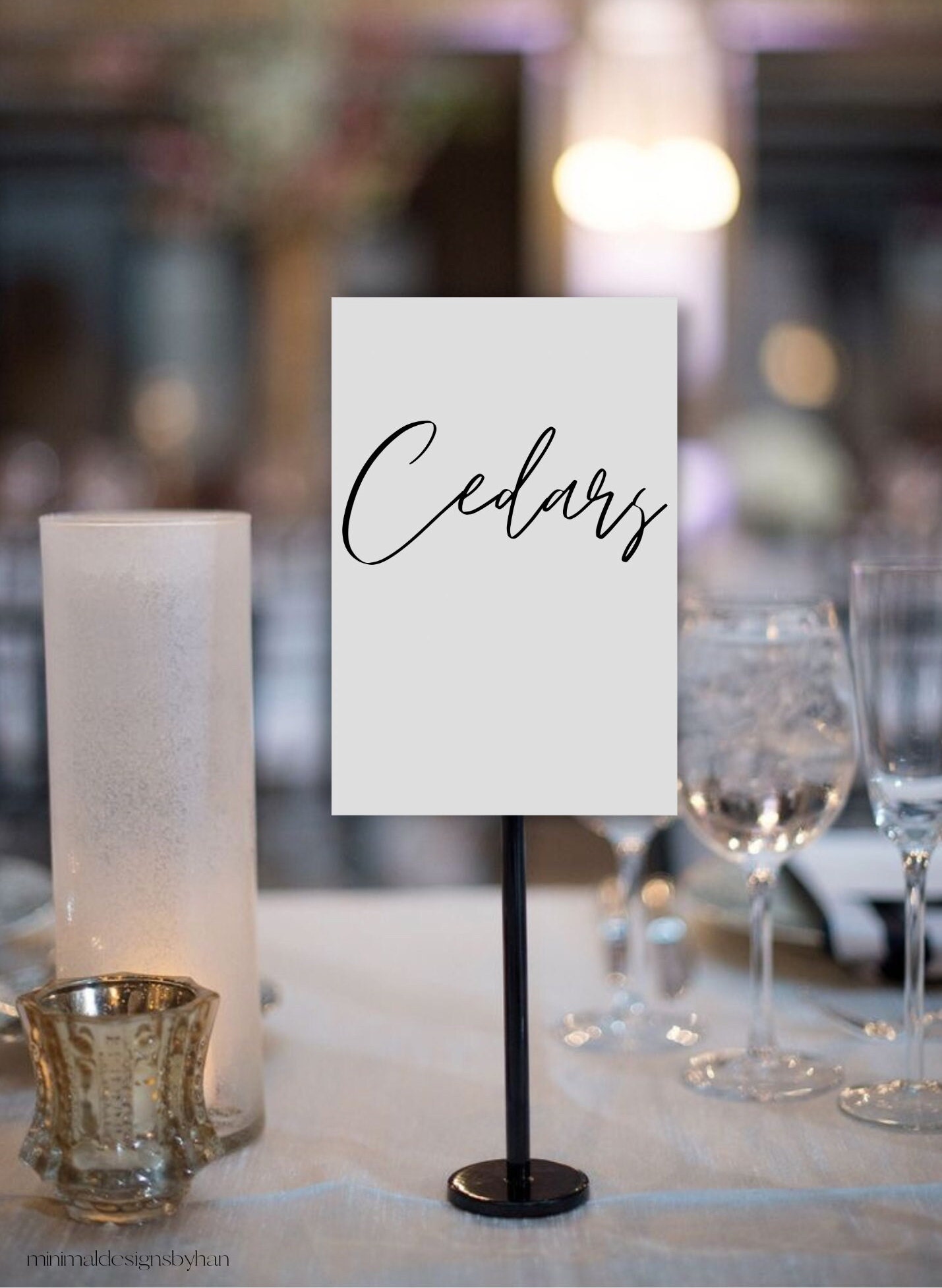 KIRSTON Custom Wedding Table Sign Template Editable Table - Etsy