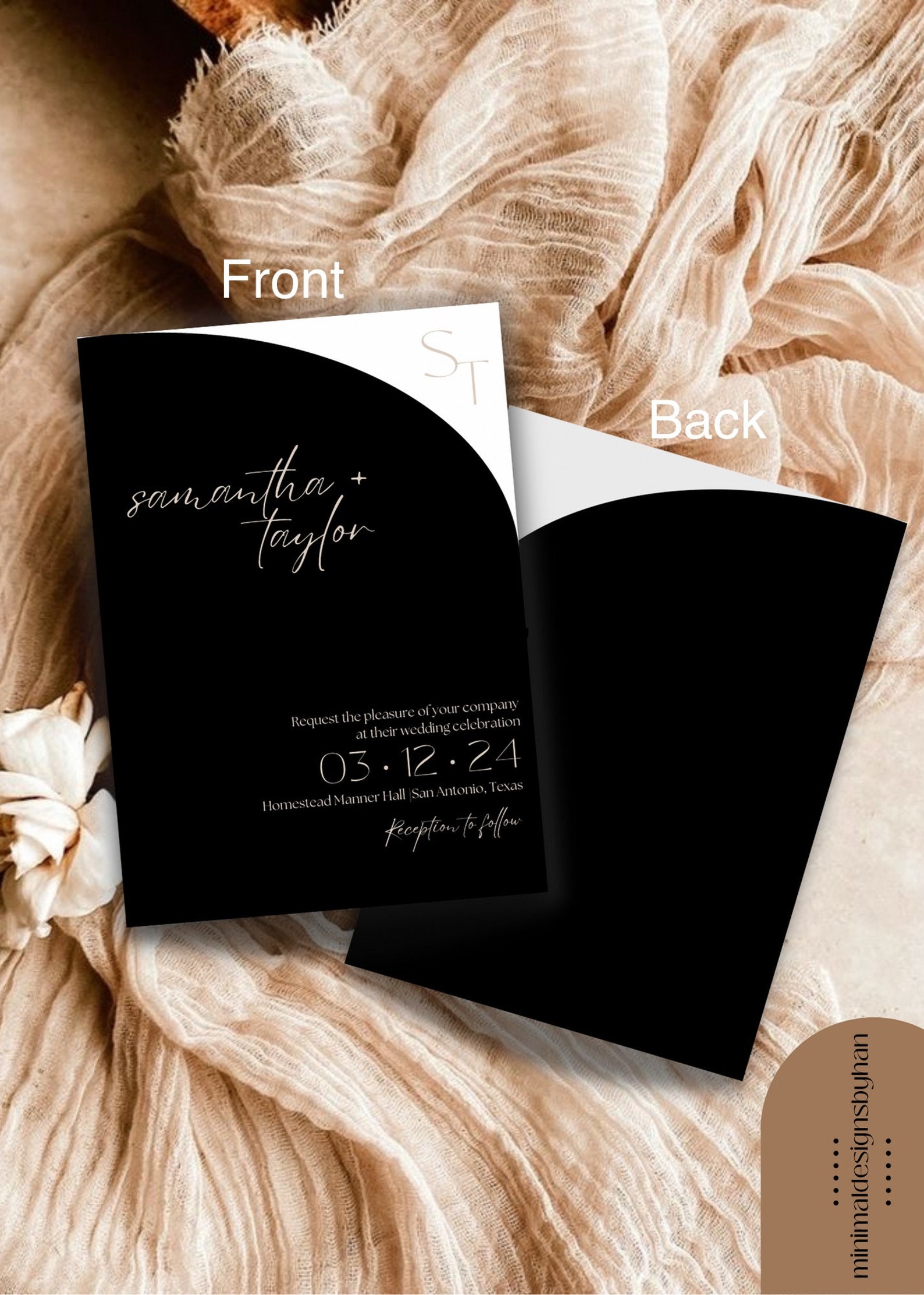 Neutral Wedding Invitation Suite Template Minimalist Wedding - Etsy