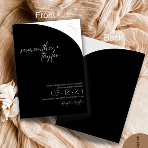 Neutral Wedding Invitation Suite Template, Minimalist Wedding ...