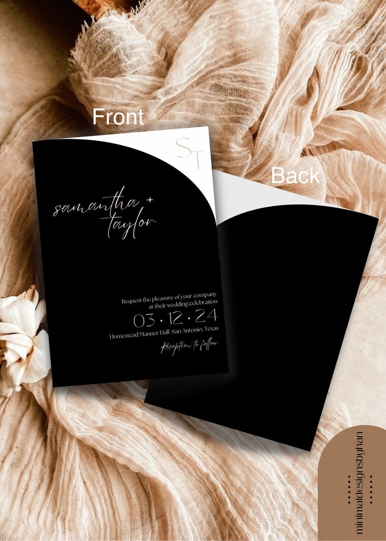 Neutral Wedding Invitation Suite Template Minimalist Wedding - Etsy