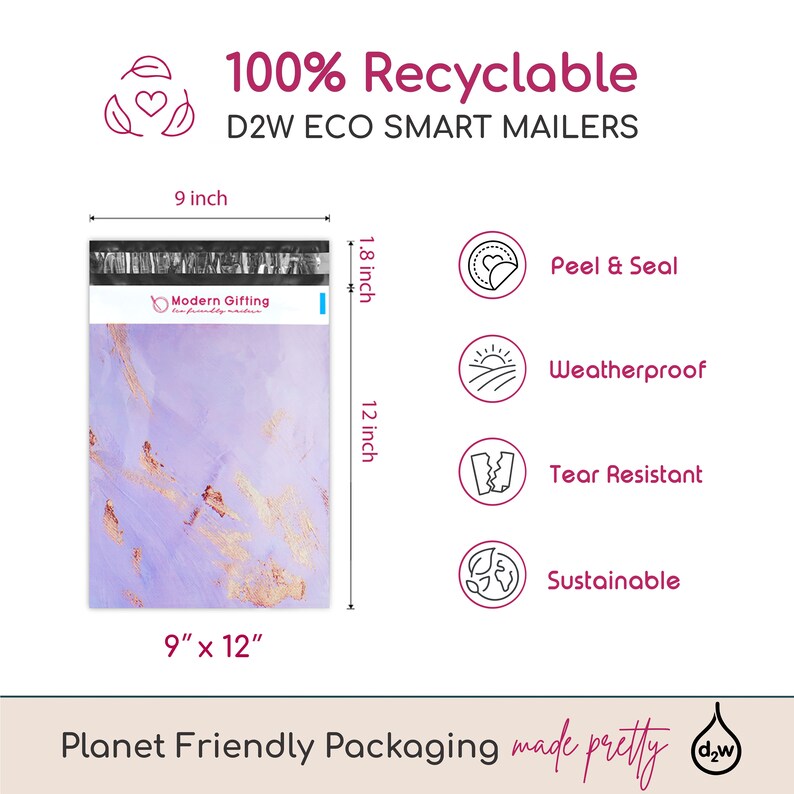 9x12 Eco Friendly Sustainable Poly Mailers, Chic Trendy Shipping Bags ...