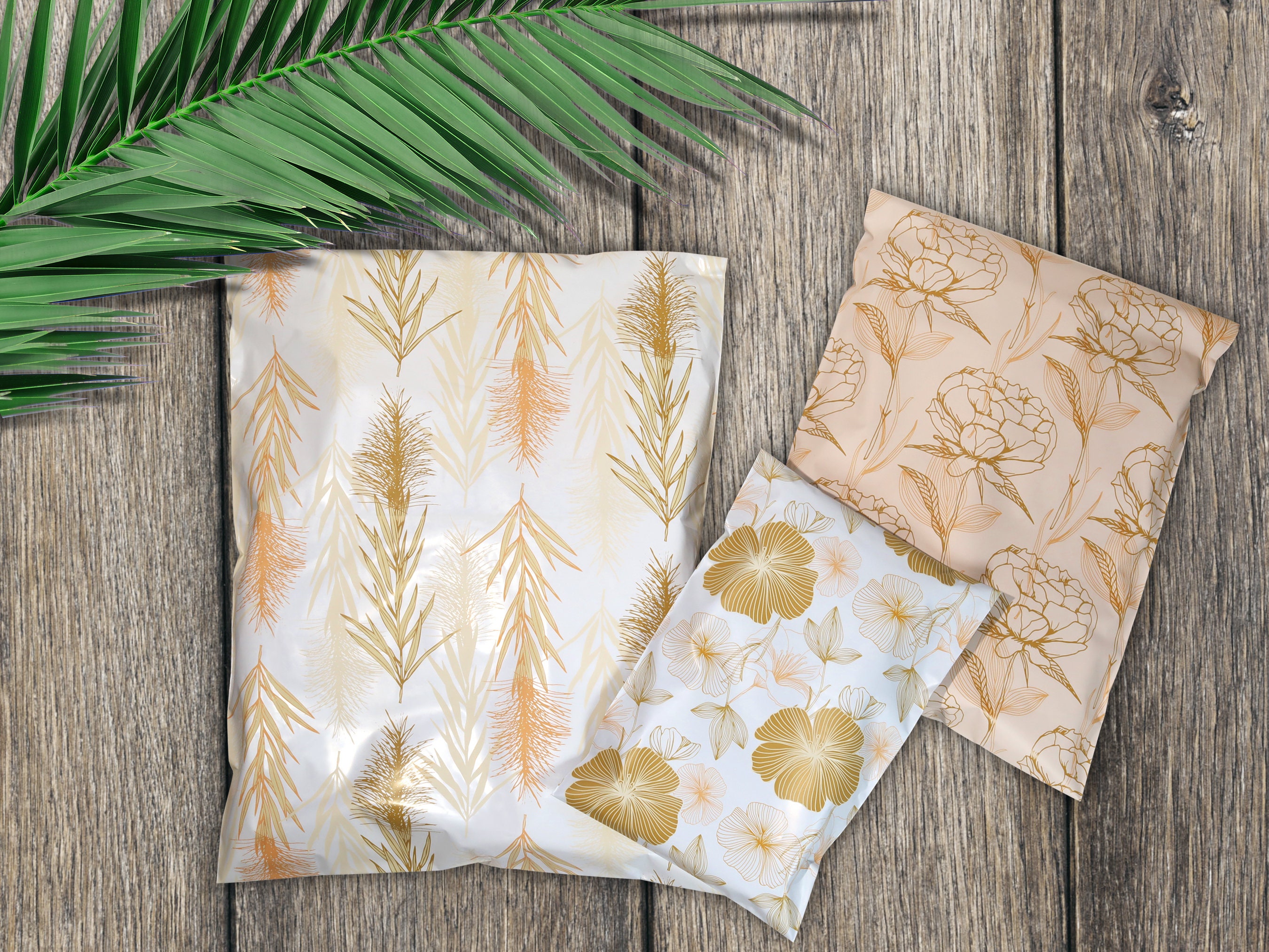 9x12 Eco Friendly Sustainable Poly Mailers, Blush Pink Boho Shipping ...