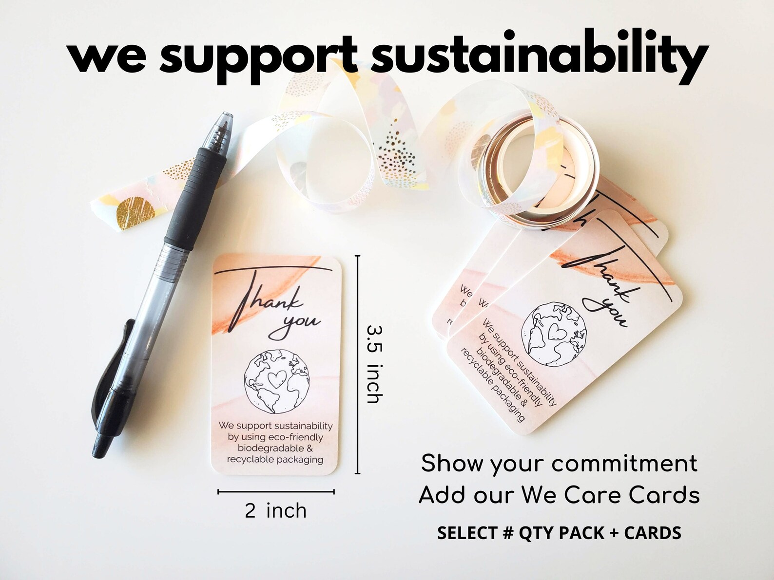 We Support Sustainability Eco Friendly Cards, Thank You for Your Order ...