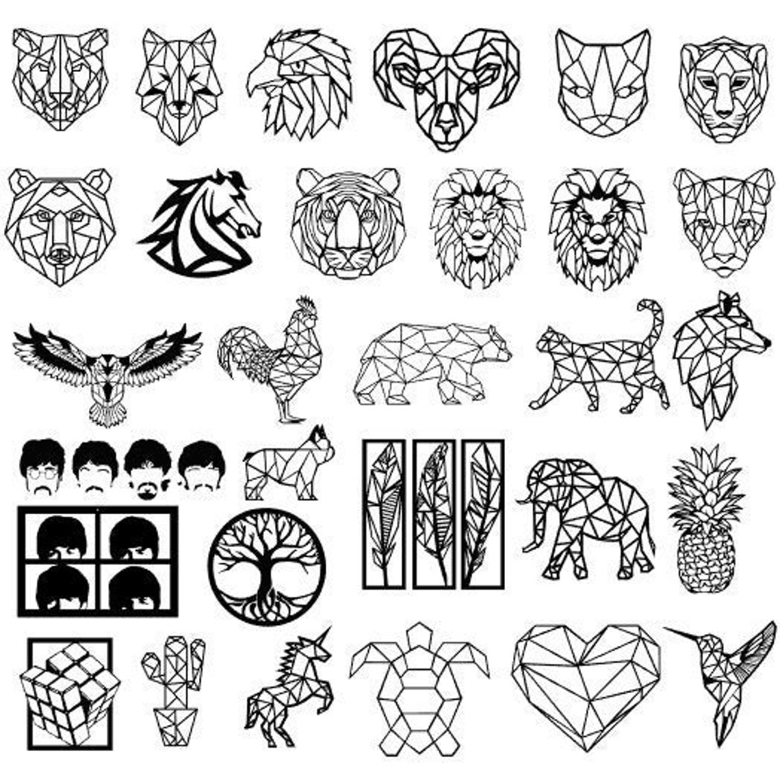 Paquete De 30 Vectores cuadros decorativos para Corte Laser | Etsy