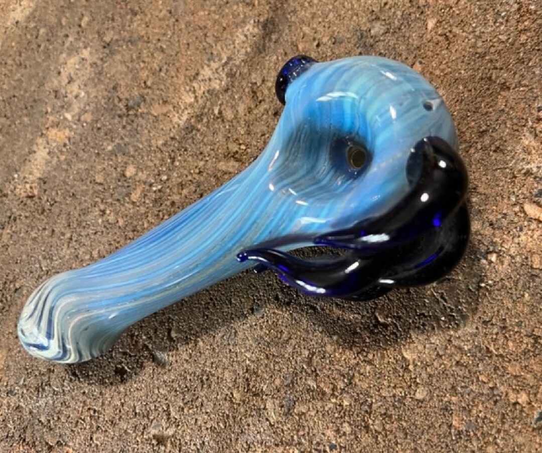 Glass Pipe, Glass Pipe With 3 Long Side Horns, Cool Design Pipe, Hand ...