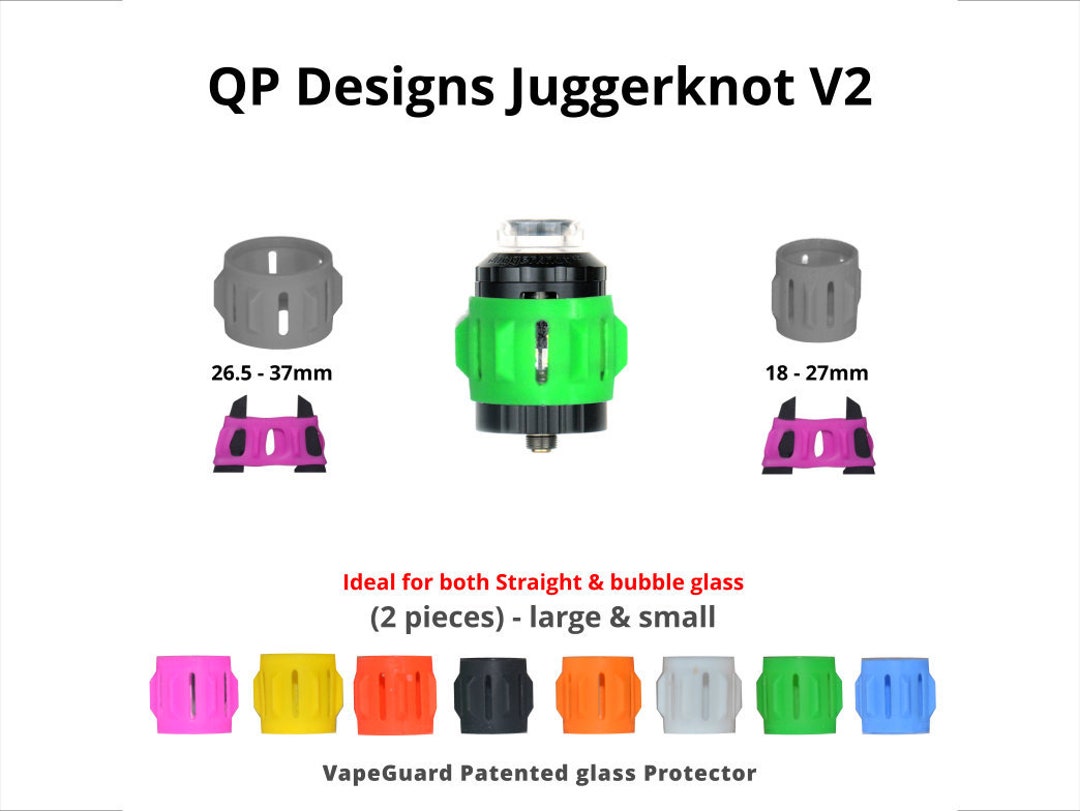 QP Designs Juggerknot V2 Vape Glass Protector X 2 26.5 35mm & 18-27mm ...