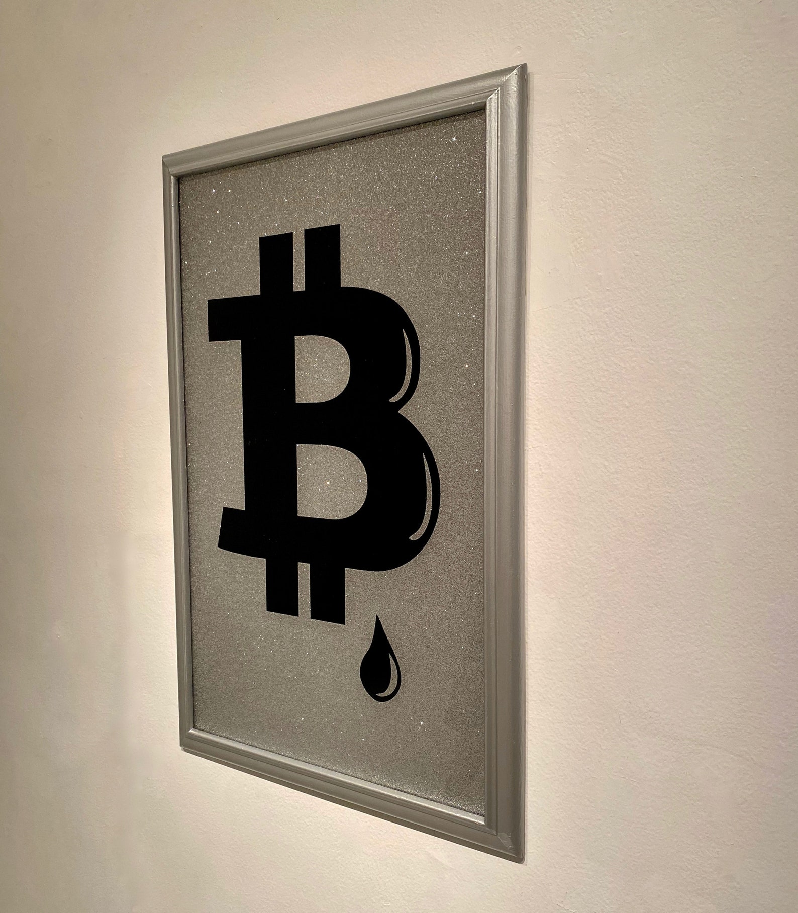 BITCOIN TEAR DROP Wall Art 21" X 32" X 1" Hodl Crypto Currency Eth Btc ...