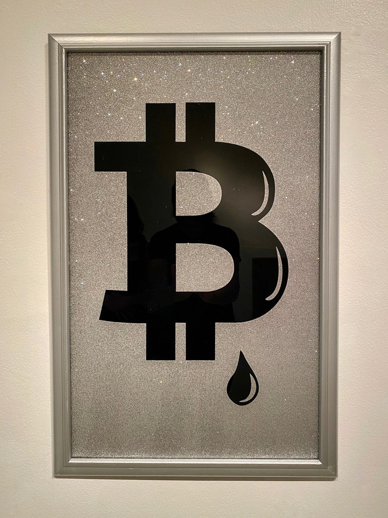 BITCOIN TEAR DROP Wall Art 21" X 32" X 1" Hodl Crypto Currency Eth Btc ...