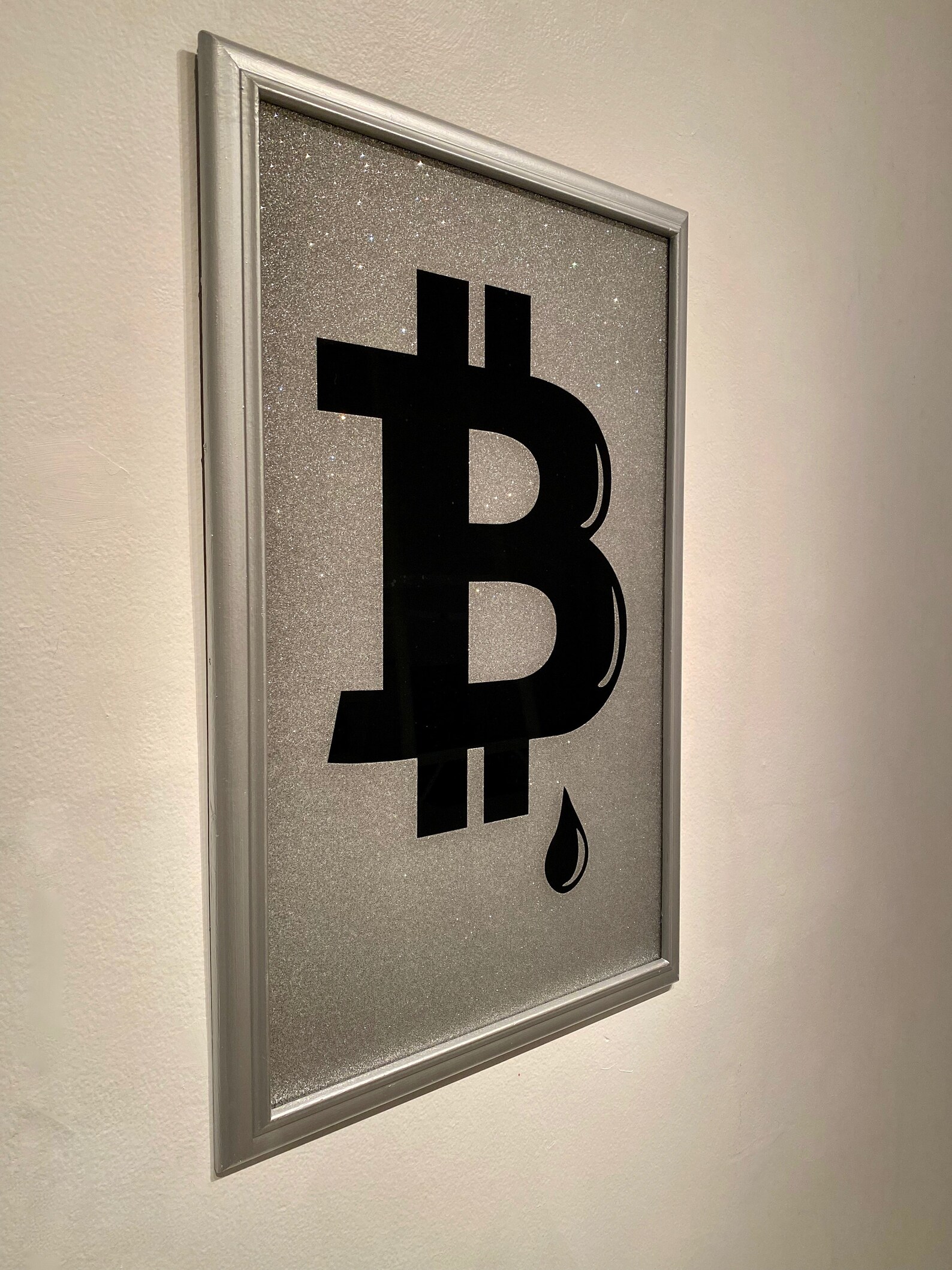 BITCOIN TEAR DROP Wall Art 21" X 32" X 1" Hodl Crypto Currency Eth Btc ...