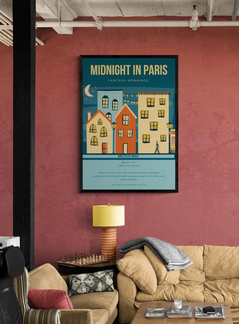 Midnight in Paris, Movie Poster - Room Decor, Woody Allen Film, Digital ...
