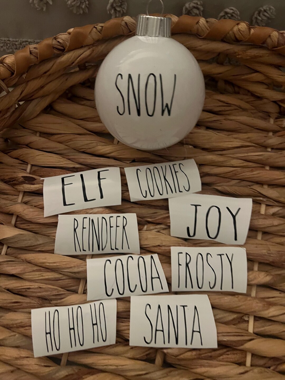Rae Dunn Inspired DECALS for Ornaments; Decals Only, Farmhouse ...