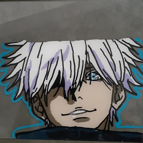 Gojo Satoru Glass Painting - Etsy