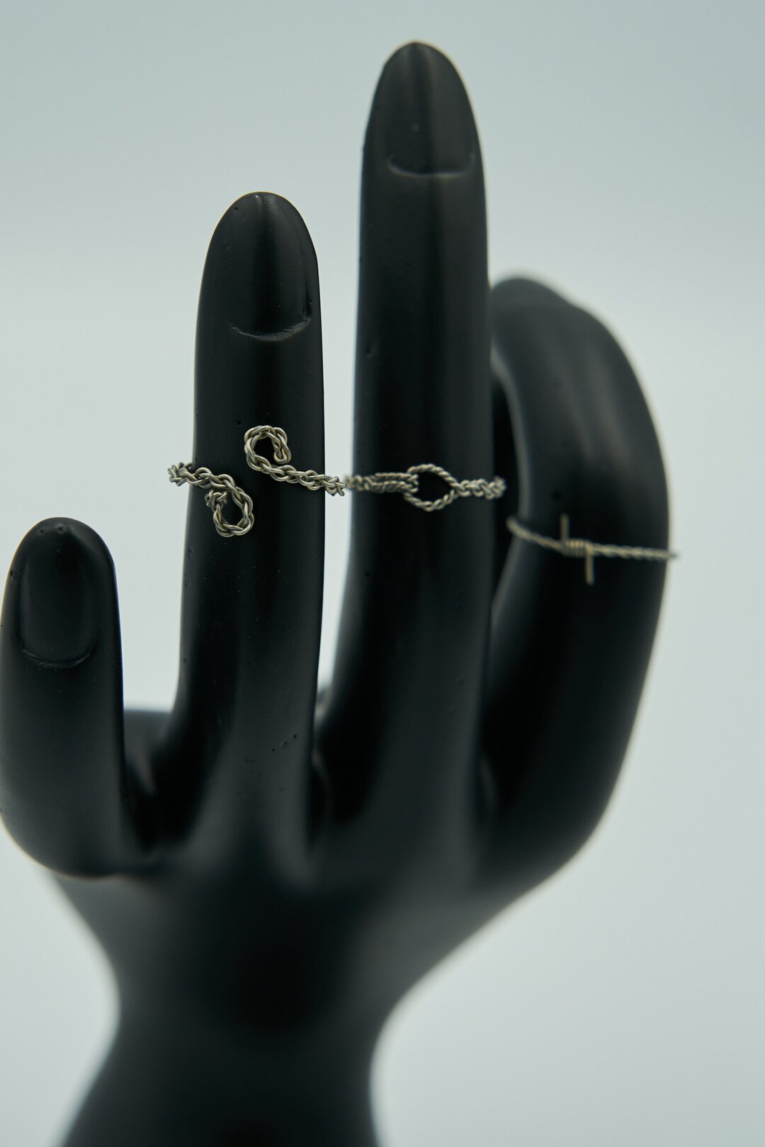 Punk Silver 3-set Pinky Stacking Rings - Etsy