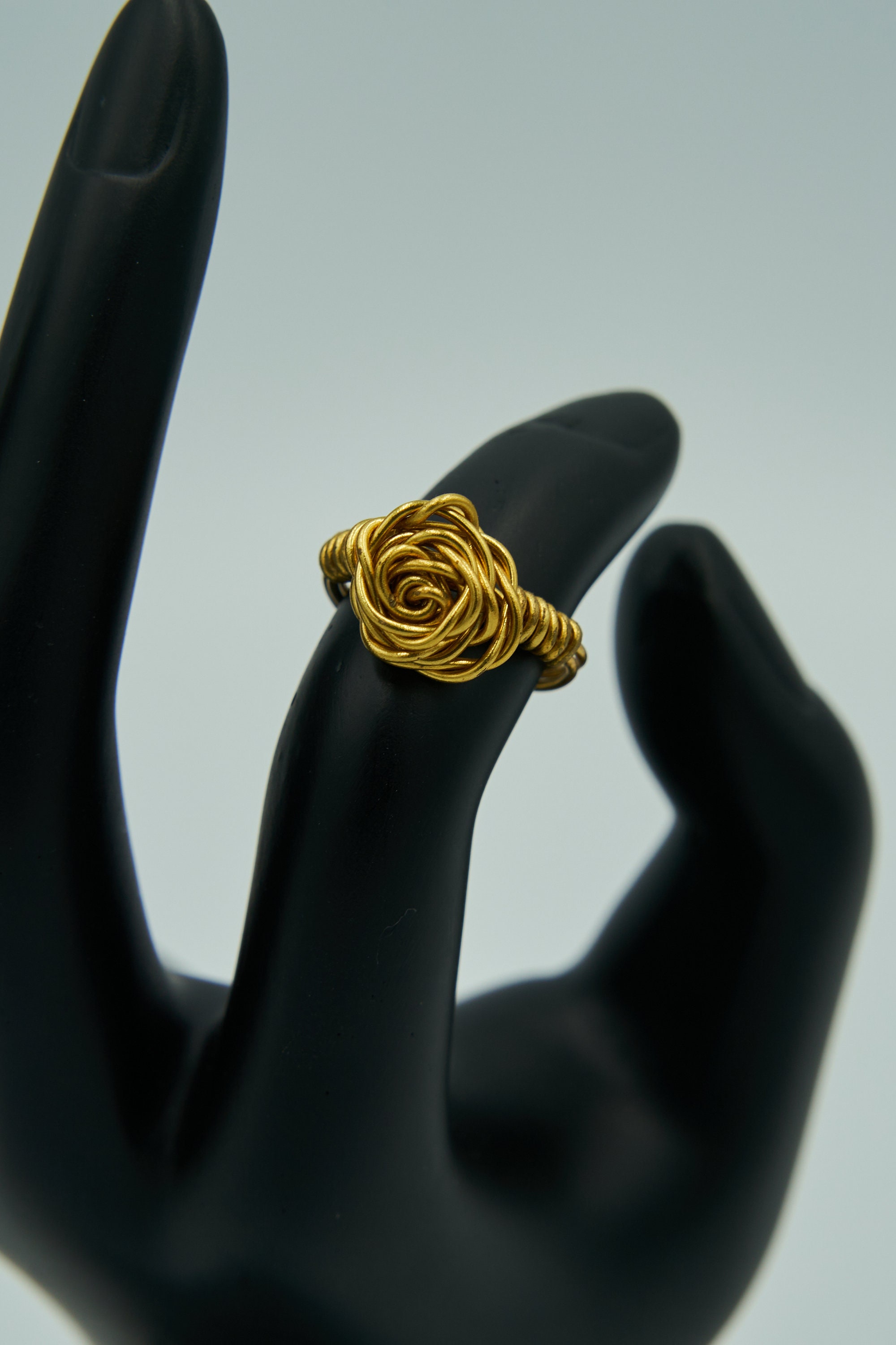 Handmade Gold Wire Rose Pinky Ring (size 3) - Etsy