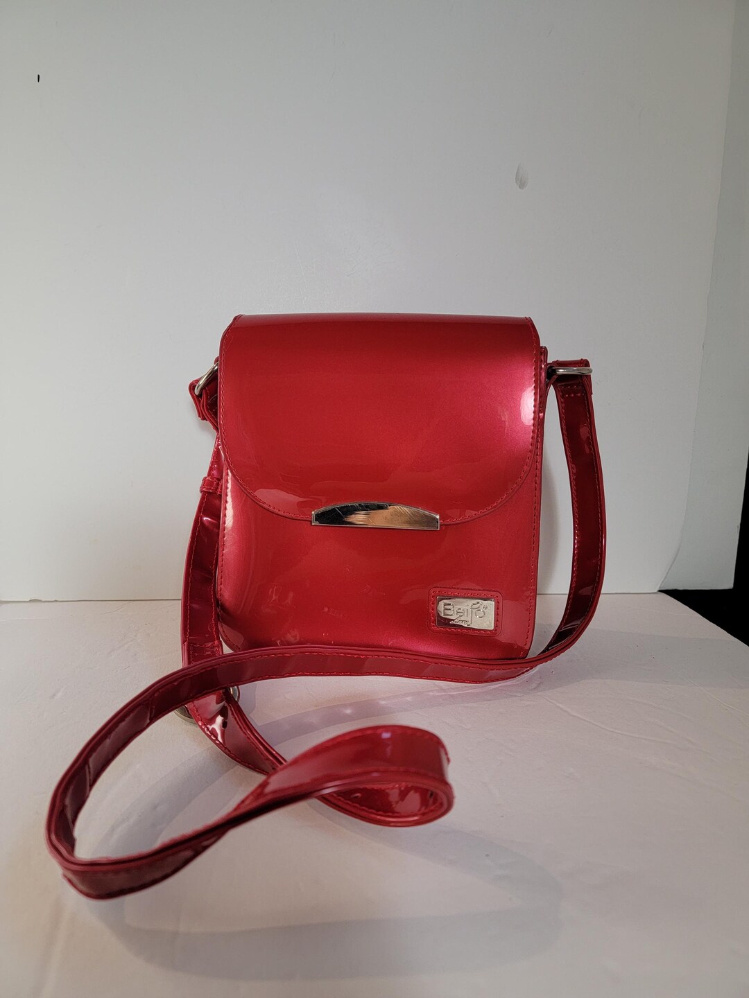Beijo Red Patent Leather Crossbody Bag, Stylish Handbag, Small Leather ...