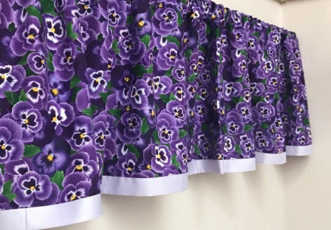 Handmade Pansies Flower Window Valance Shabby Chic - Etsy