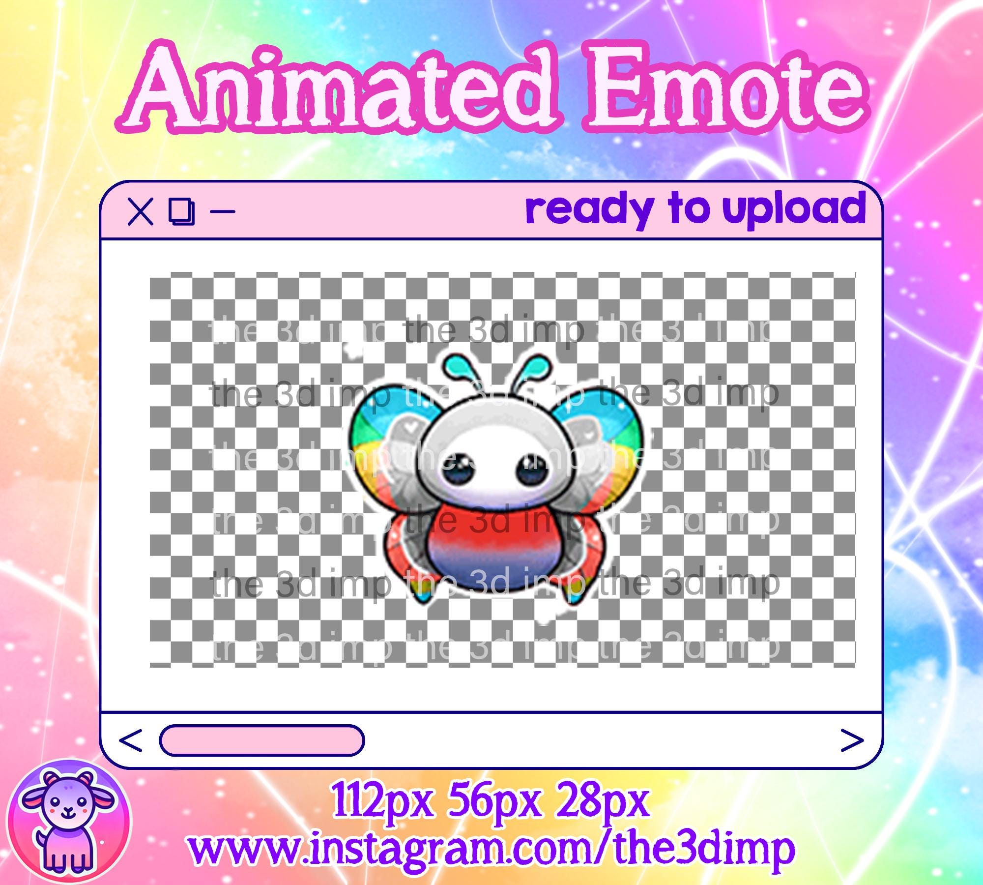 Palia Animated Butterfly Emote | Cute Rainbow Twitch & Discord Emote ...