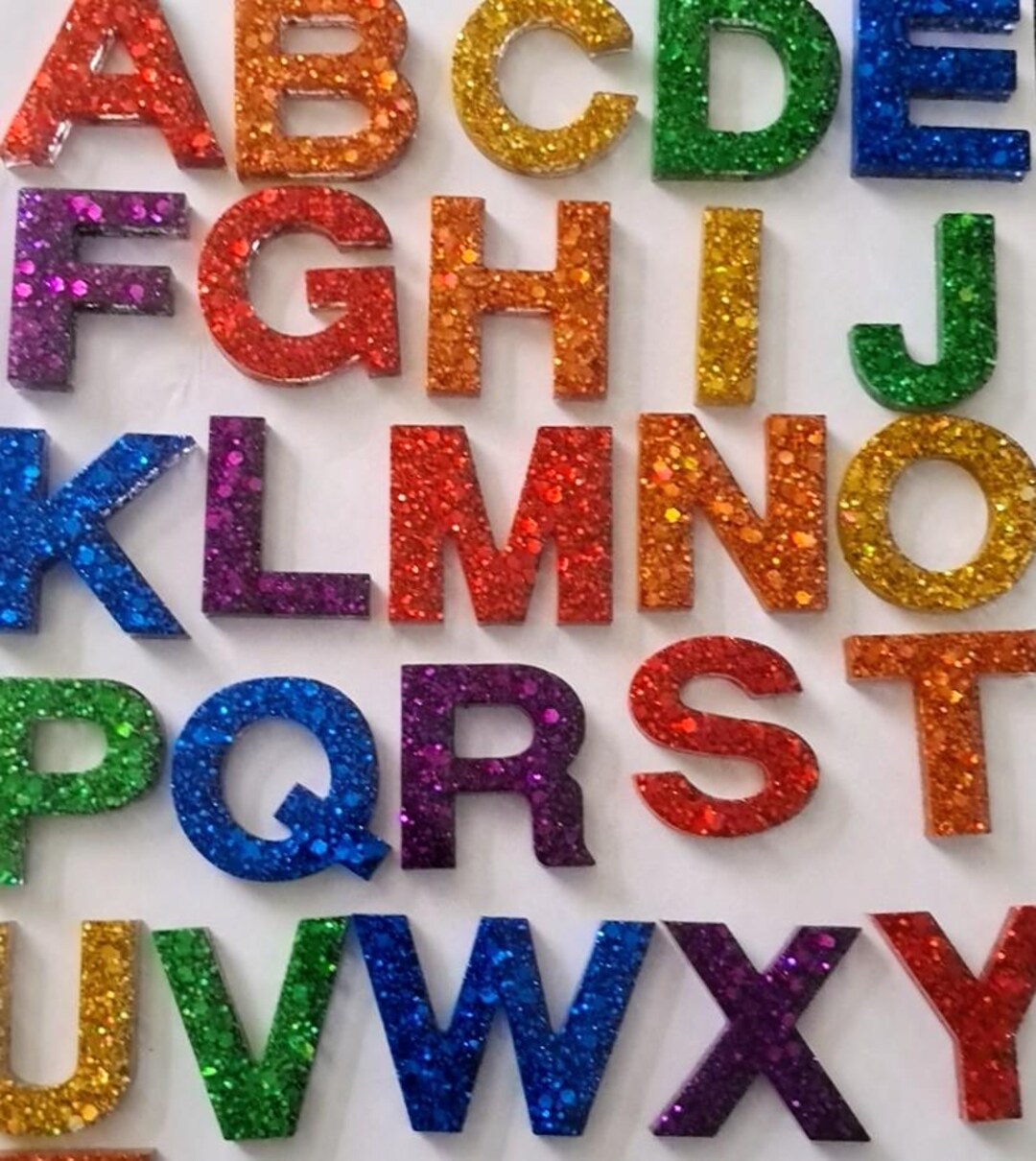 Uppercase ONLY Rainbow Glitter Alphabet - Etsy Canada