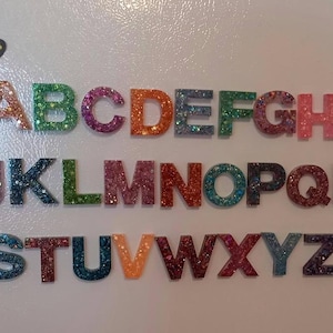 Uppercase ONLY Multicolored Glitter Resin Alphabet - Etsy