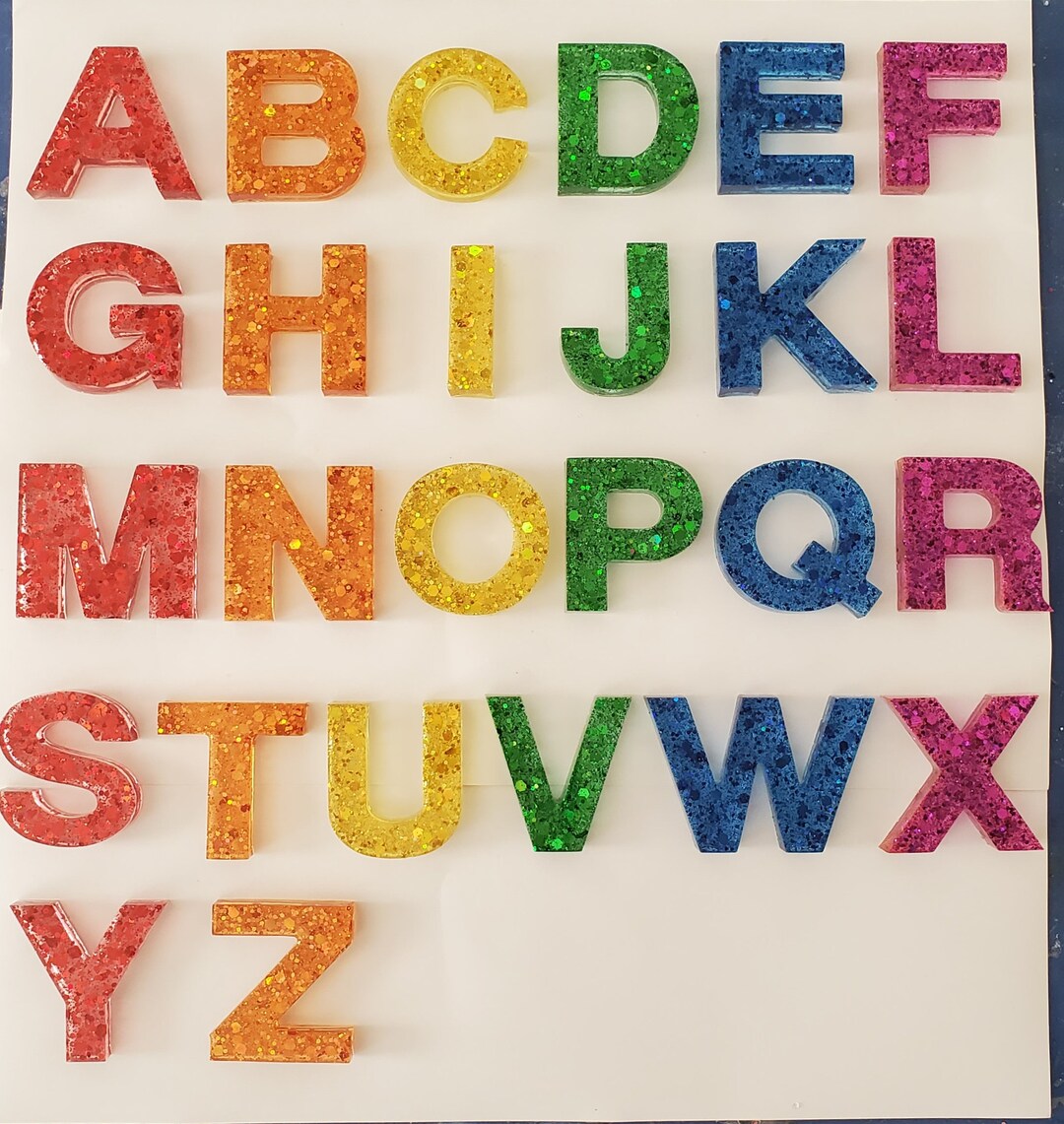 Uppercase ONLY Rainbow Glitter Alphabet - Etsy