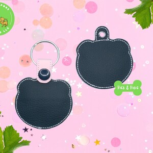 ITH Key Fob Cute Pig Face Outline Snap Tab and Eyelet in the Hoop ...