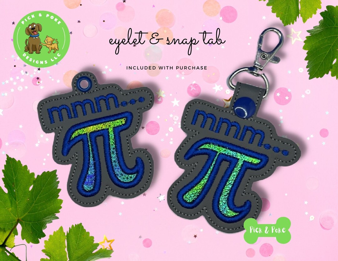 In the Hoop Embroidery Project Mmm Pi Pie Pun Applique Design / Snap ...