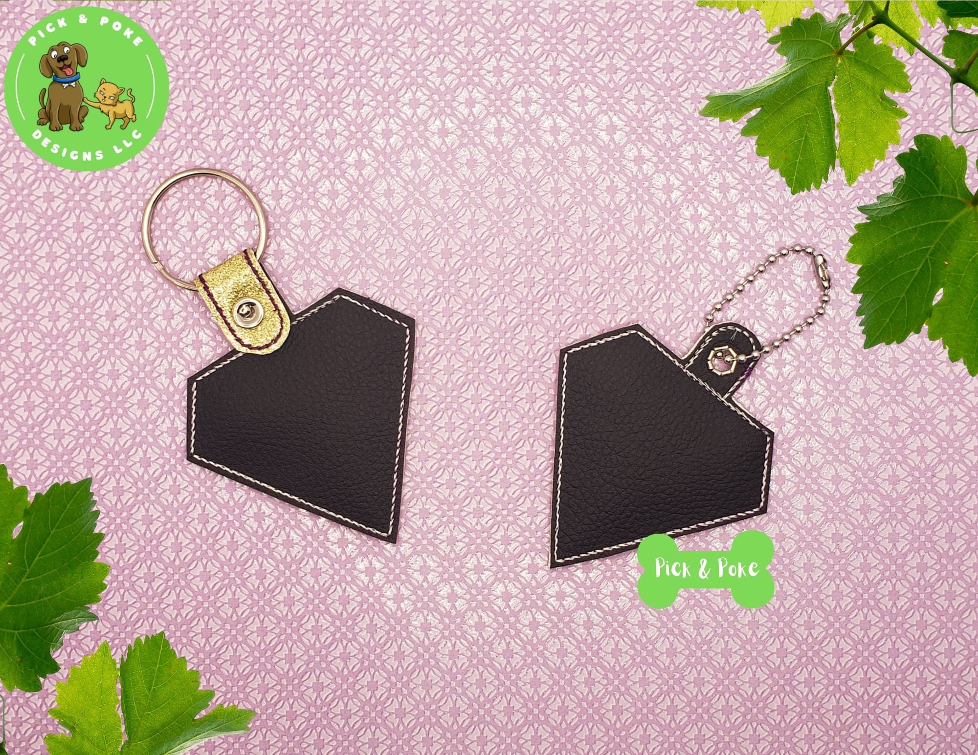 ITH Key Fob Applique Diamond Snap Tab and Eyelet in the Hoop - Etsy