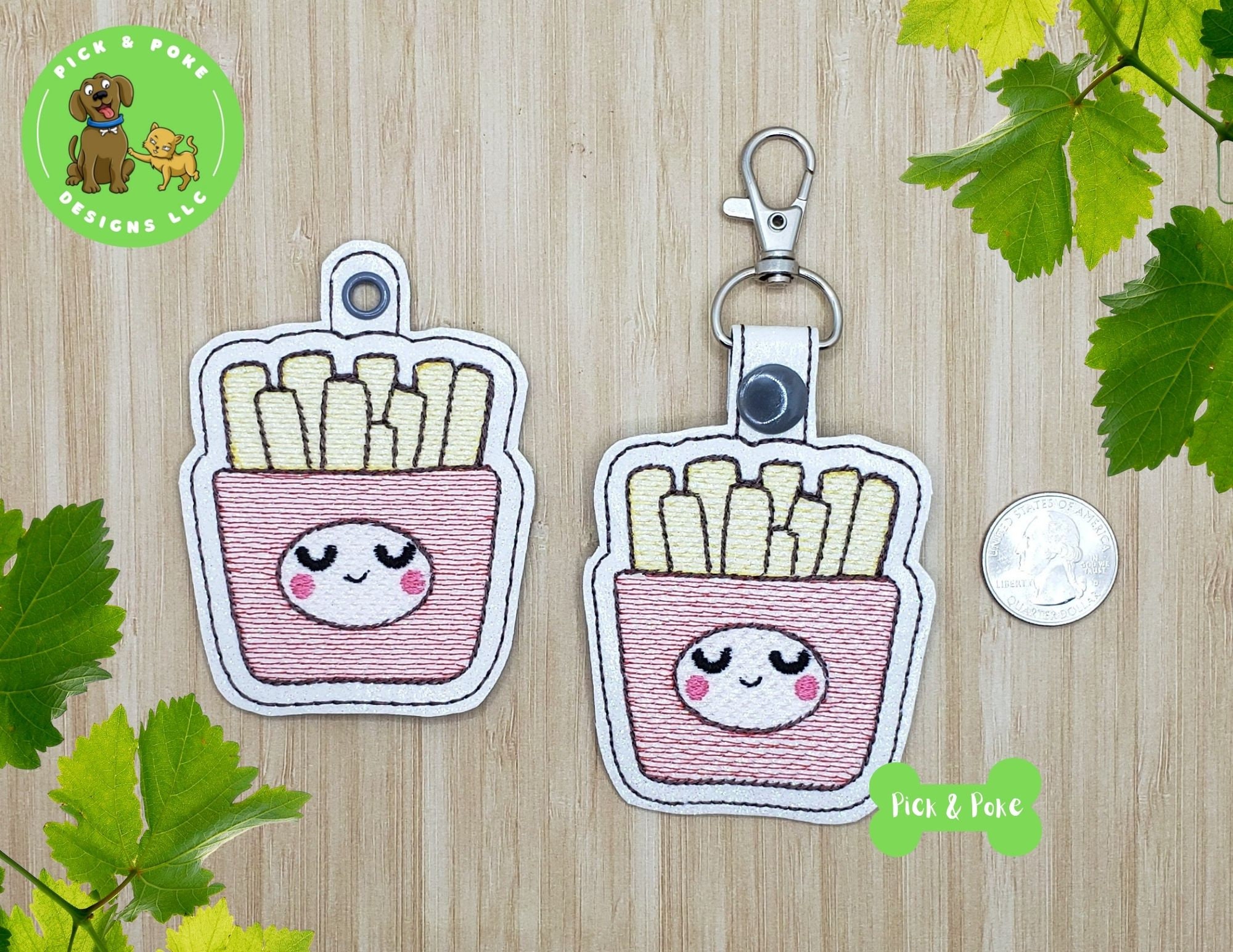 ITH Key Fob French Fries Fast Food Kawaii Snap Tab and Eyelet - Etsy