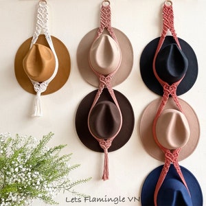 Macrame Hat Holder, Farmhouse Hat Hanger, Hat Storage Organization ...