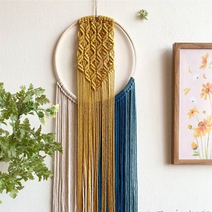 Macrame Hoop Wall Hanging, Custom Macrame Yarn Hoop, Handmade Circle ...